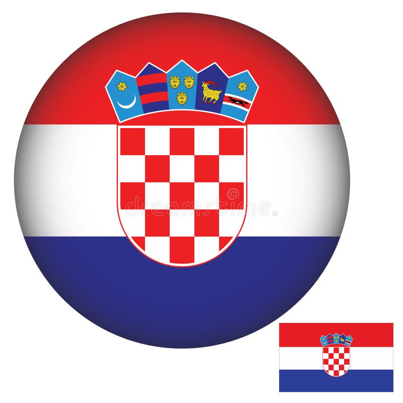 Croatia Flag Round Shape Vector Stock Vector - Illustration of croatia ...