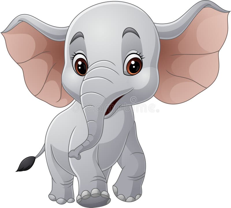 Cute 3d Baby Elephant Illustration on White Background Stock ...