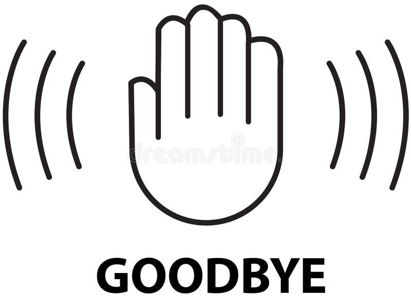 Hand waving icon Goodbye stock vector. Illustration of flat - 294862317