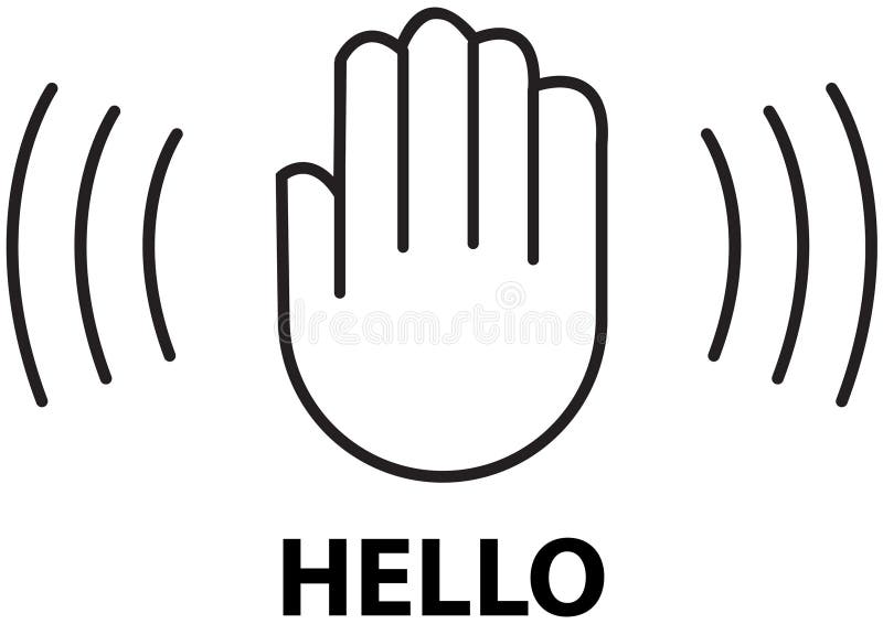 Hand Waving Icon Hello by Hand Stock Vector - Illustration of good ...