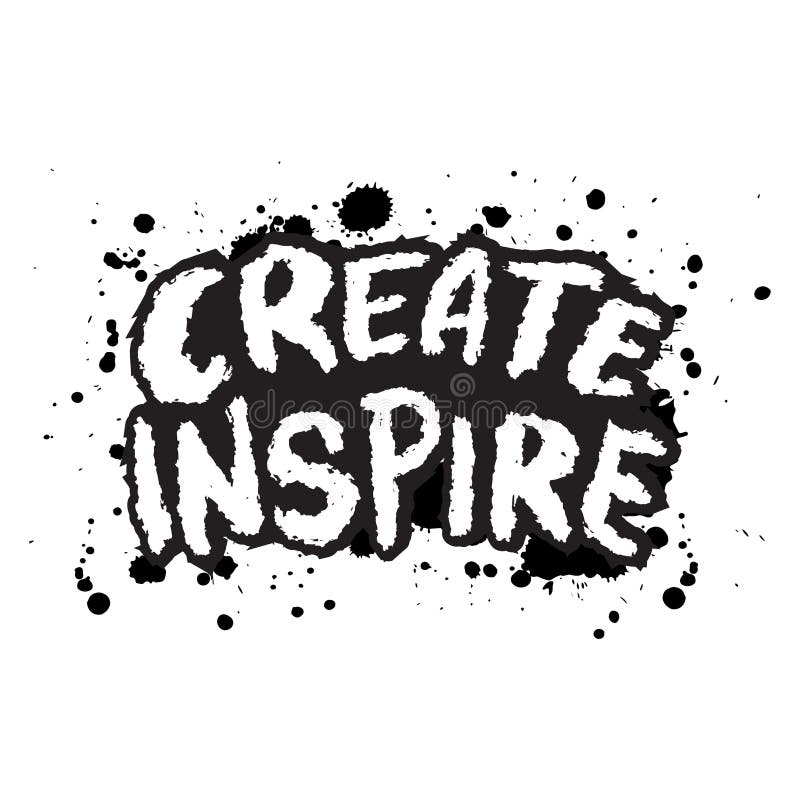 Inspire Lettering. Inscription in Grunge Style Stock Illustration ...