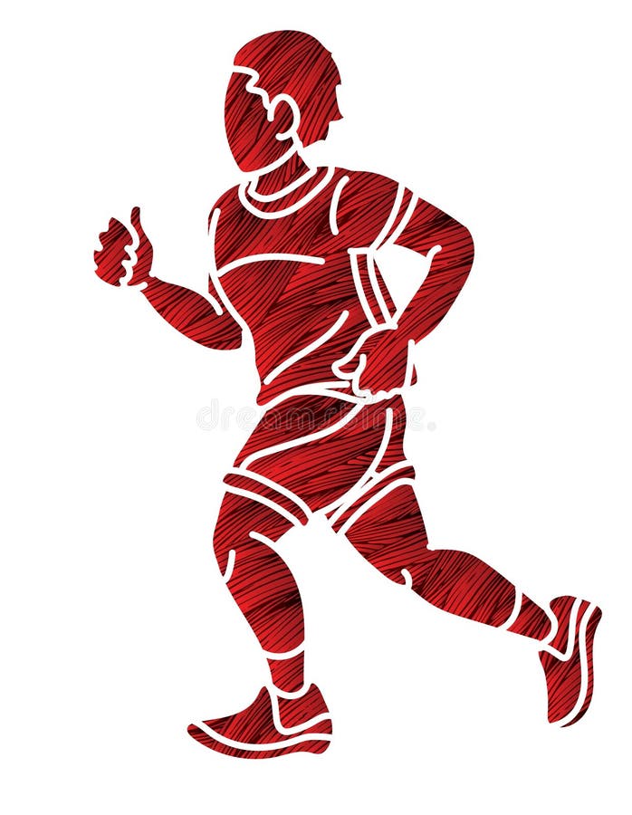 A Boy Start Running Action Cartoon Sport Graphic Stock Vector ...