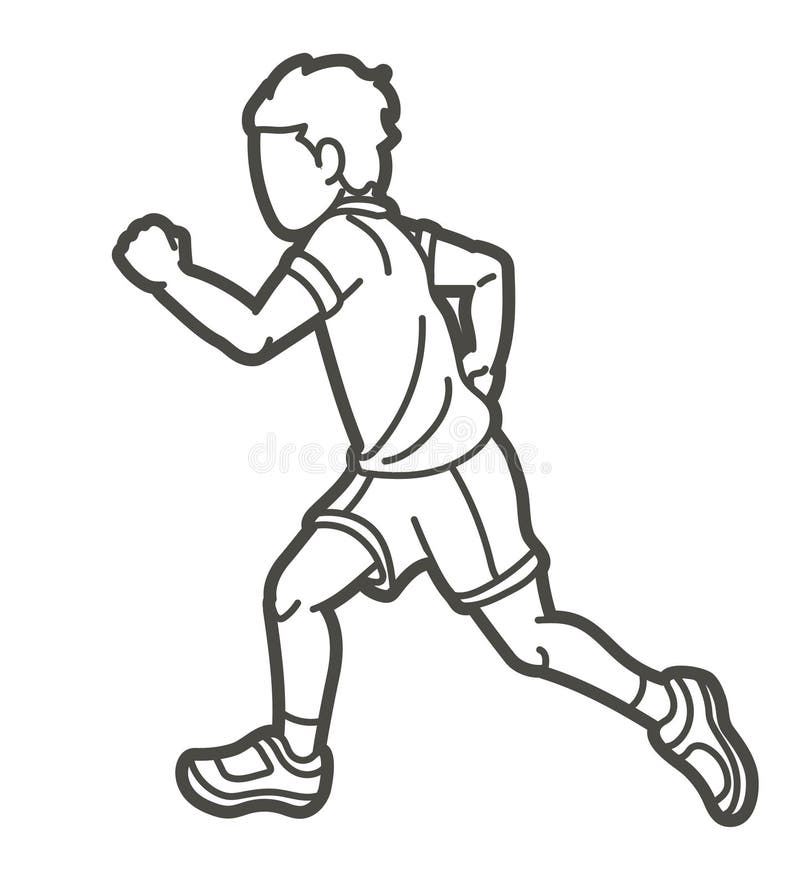 Running Action Movement Marathon Runner a Man Start Running Cartoon ...