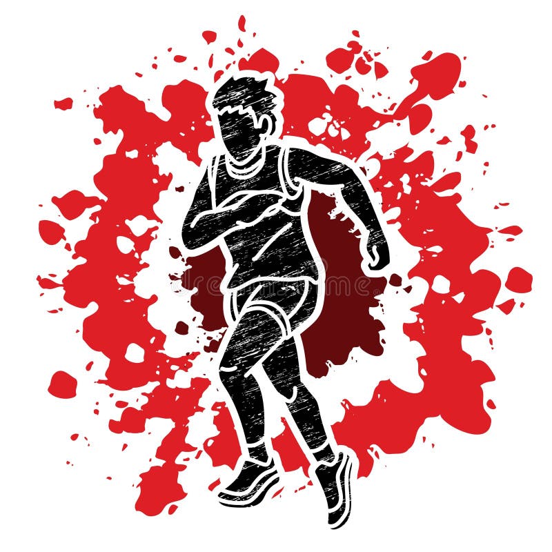 Running Action Movement Marathon Runner a Man Start Running Cartoon ...