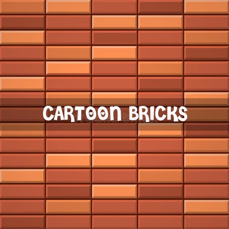 Vector Illustration of Seamless Pattern Cartoon Bricks Wall, Bright ...