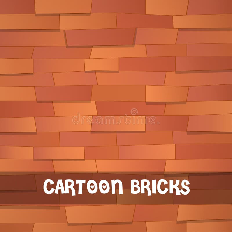 Vector Illustration of Seamless Pattern Cartoon Bricks Wall, Bright ...
