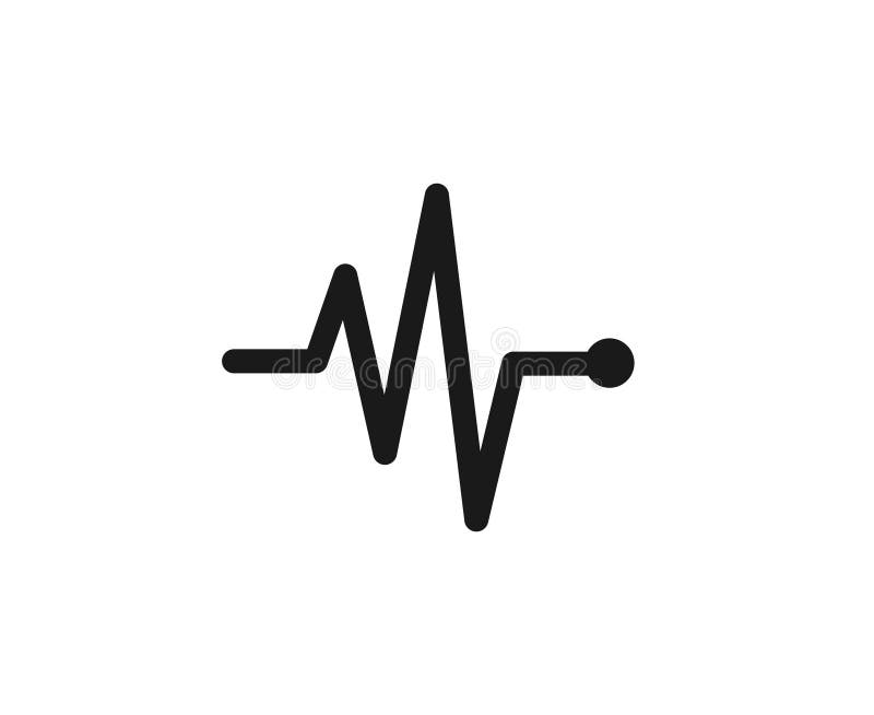 Heartbeat Pulse Flat Sign for Medical and Wave Graph Icon Vectors Stock ...