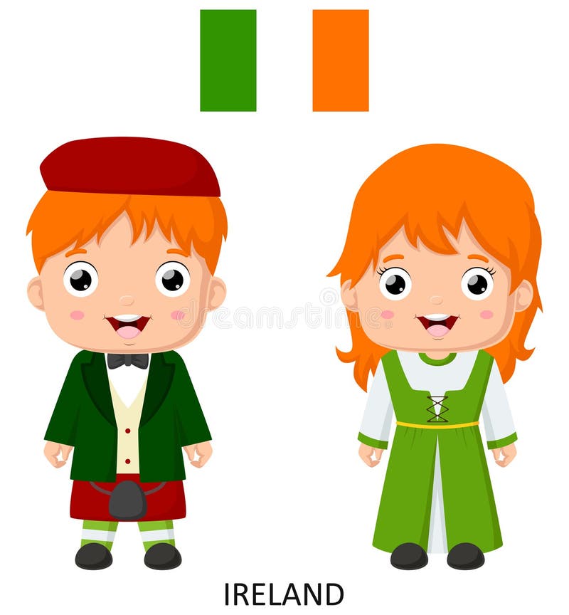 Cute Boy and Girl in National Costume. Watercolor Illustration. Stock ...