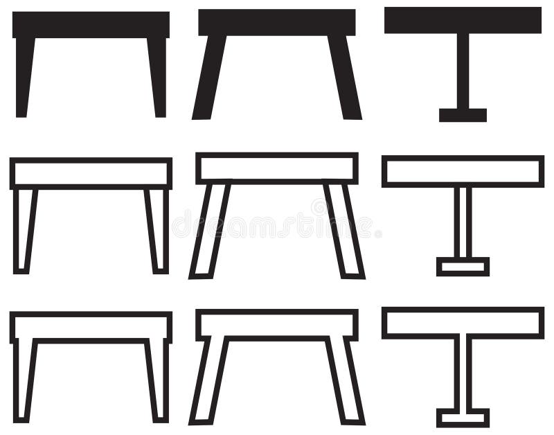 Coffee Table Icon Logo, Symbol Stock Vector - Illustration of dinner ...