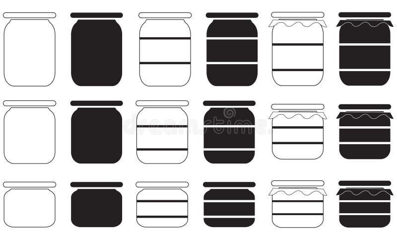 Jar Icon Design Symbol Set stock vector. Illustration of emblem - 295035091