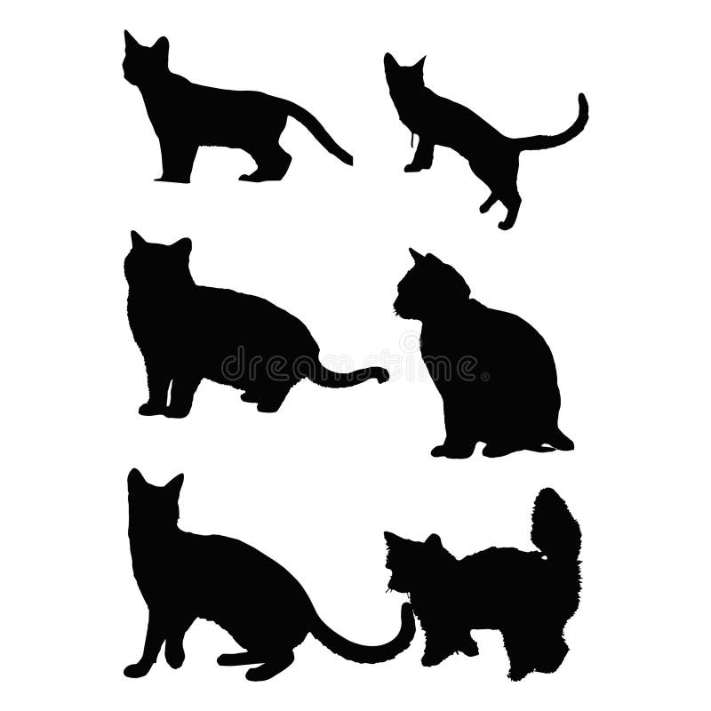 Beautiful Cats Silhouette Vector Artwork Design File. Stock Vector ...