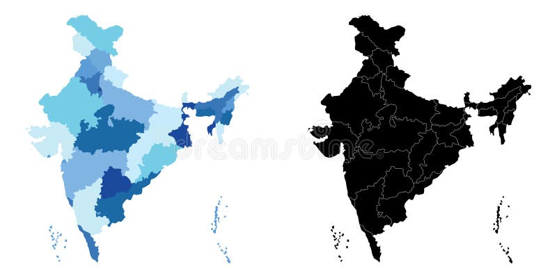 Vector Silhouette of an India Map Stock Vector - Illustration of ...