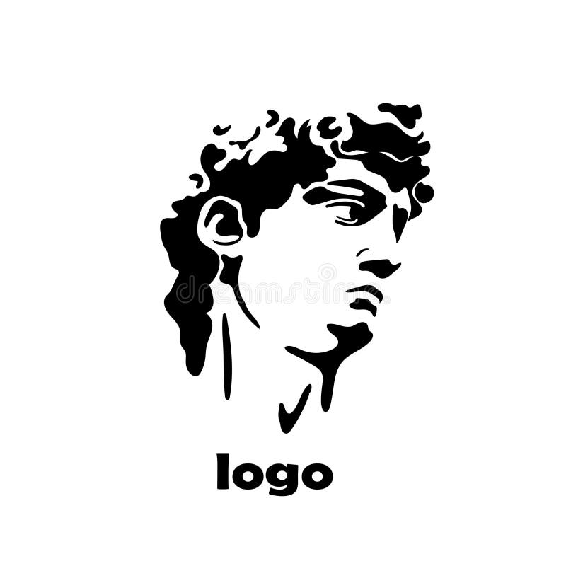 Abstract Greek Ancient Sculpture of Head. Vector Hand Drawn ...