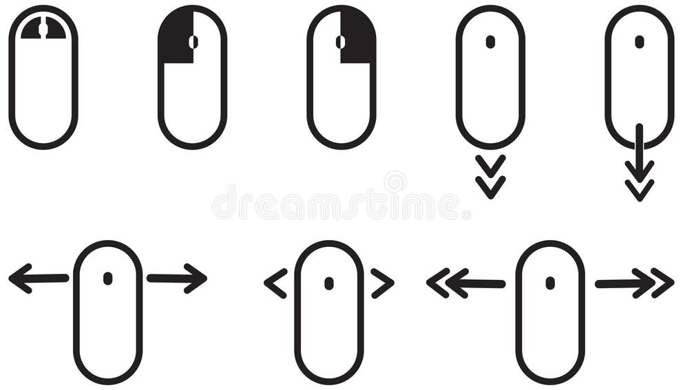 Set of Computer Mouse Icon, Scrolling Mouse Icons Stock Vector ...