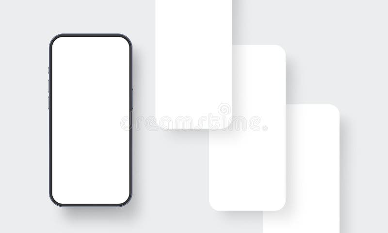 Blank Mobile App Screens. Mockup for Showing Apps Ui Stock Vector ...