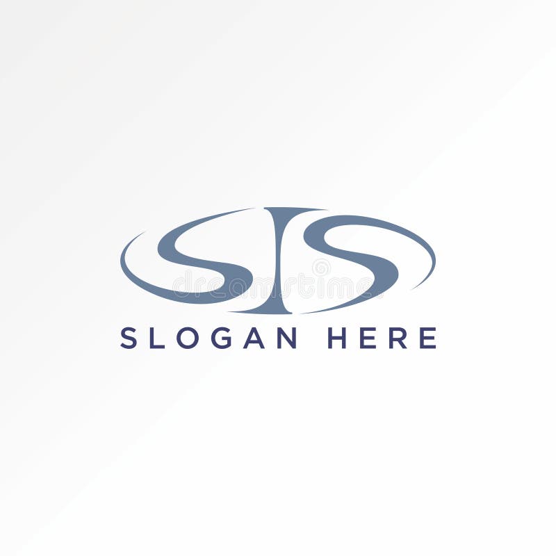 Unique Initial SIS Serif Font Line Art Ellipse. Related To Monogram ...