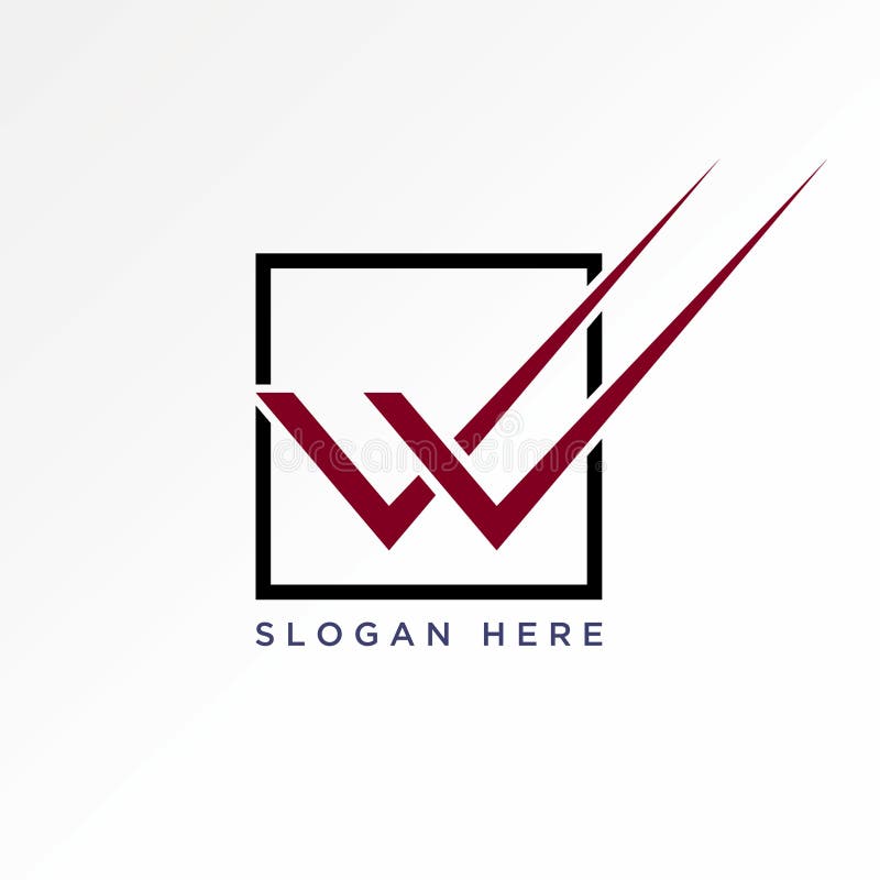 Unique Initial Letter W Font with Double Checklist. Related To Monogram ...