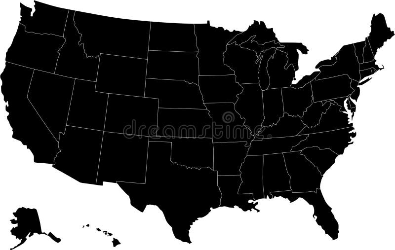United States Map Vector Isolated on White Backdrop Stock Vector ...