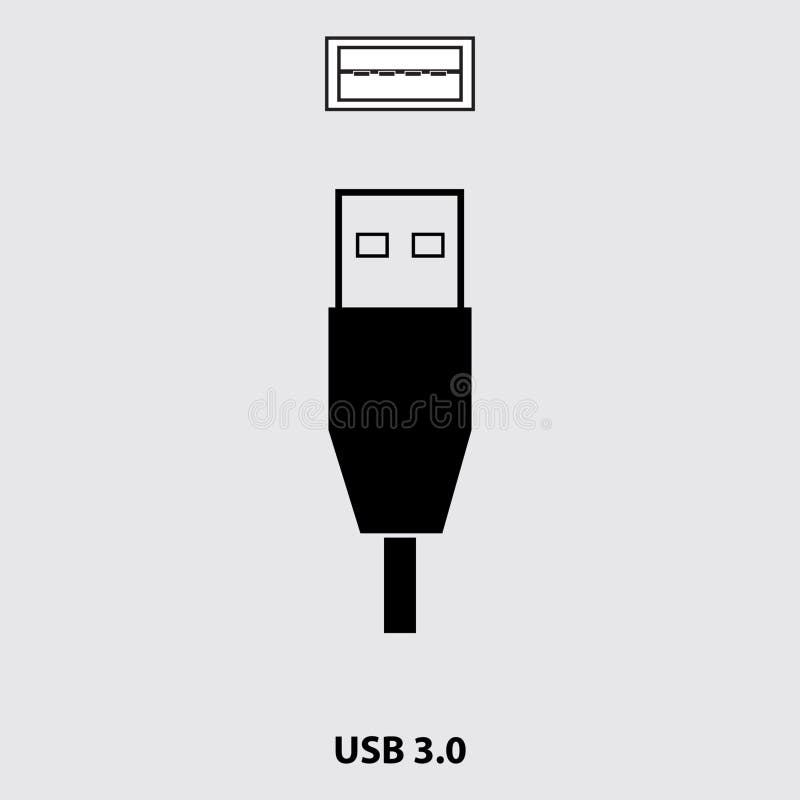USB 3.0 stock vector. Illustration of flash, electronic - 295465624