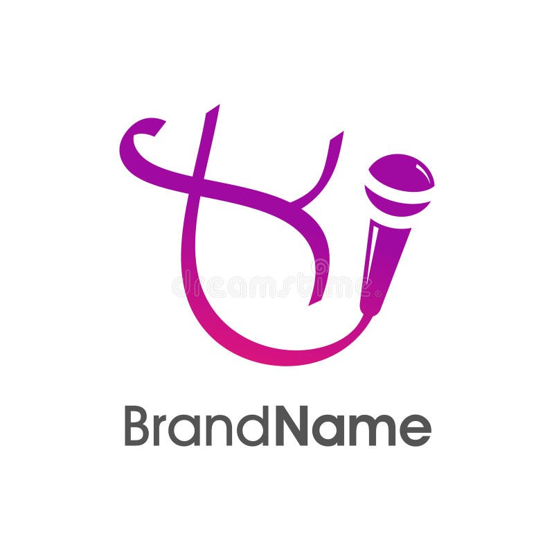 Stylish Initial K Microphone Logo Stock Vector - Illustration of ...