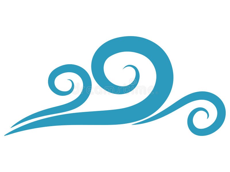 Wind Sign, Windy Season, the Symbol of Fresh Air Stock Vector ...