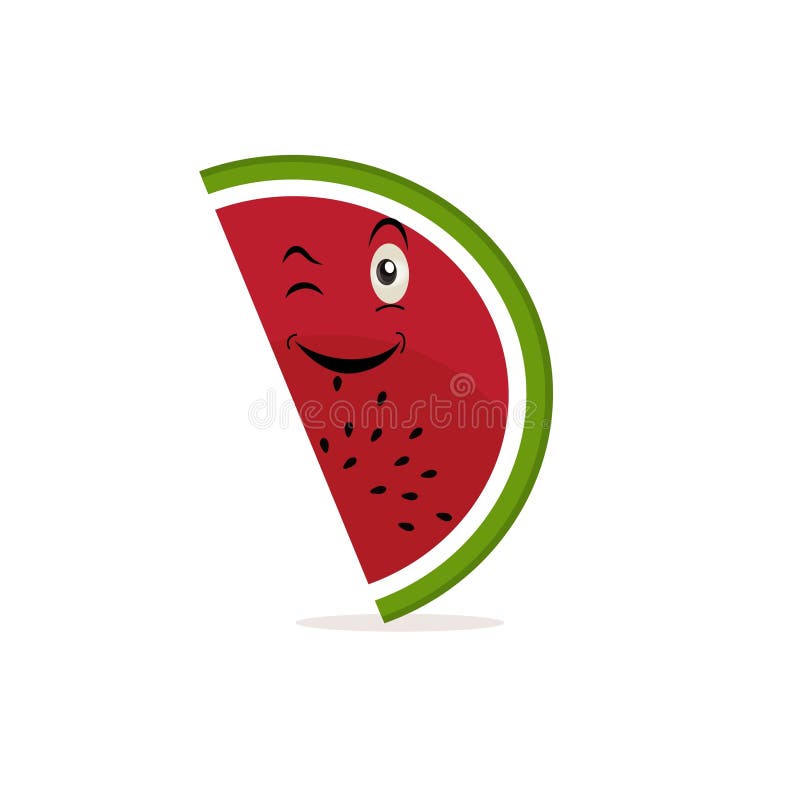 Watermelon Cartoon Fresh Fruit Vector Illustration Stock Vector ...