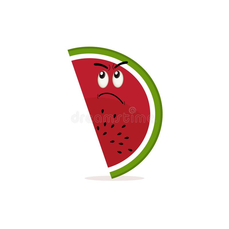 Watermelon Cartoon Fresh Fruit Vector Illustration Stock Vector ...
