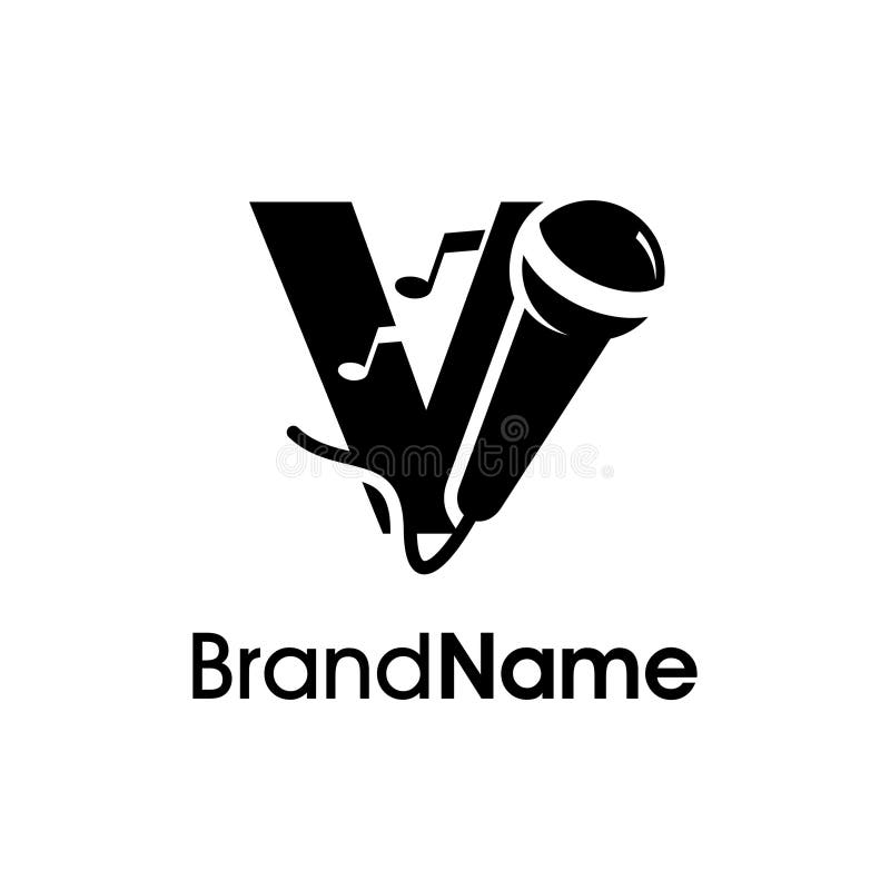 Modern Initial V Music Logo Stock Vector - Illustration of jazz, music ...