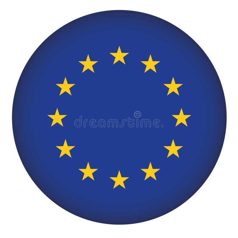 European Union Flag Round Shape Vector Stock Vector - Illustration of ...
