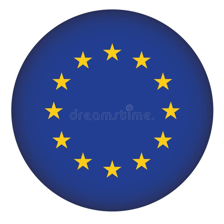 European Union Flag Round Shape Vector Stock Vector - Illustration of ...