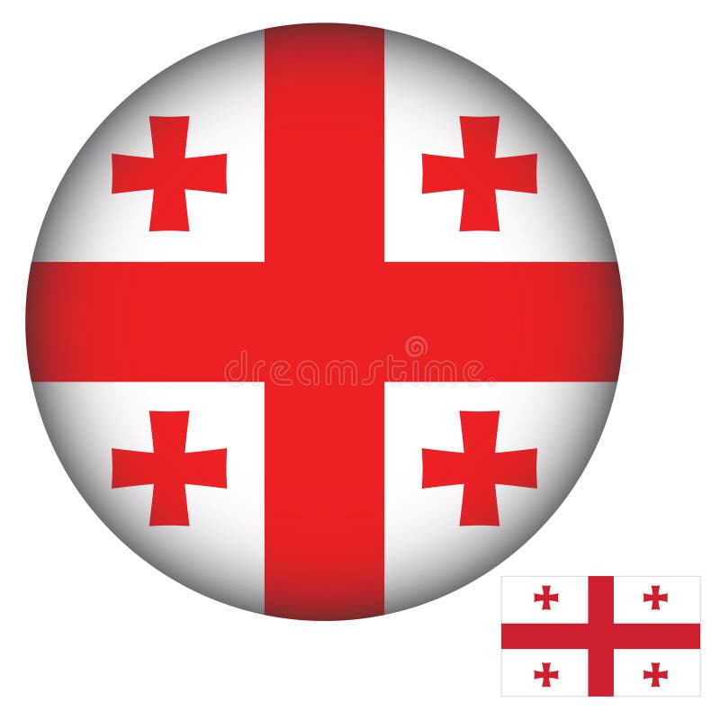 Georgia Flag Round Shape Vector Stock Vector - Illustration of nation ...
