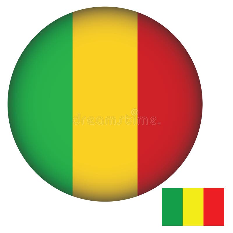 Mali Flag Round Shape Vector Stock Vector - Illustration of geography ...
