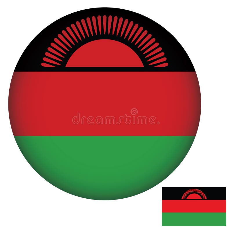 Malawi Flag Round Shape Vector Stock Vector - Illustration of symbol ...