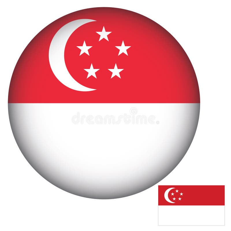 Singapore Flag Round Shape Vector Stock Vector - Illustration of circle ...