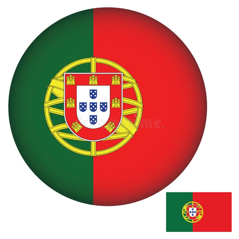 Portugal Flag Round Shape Vector Stock Vector - Illustration of ...