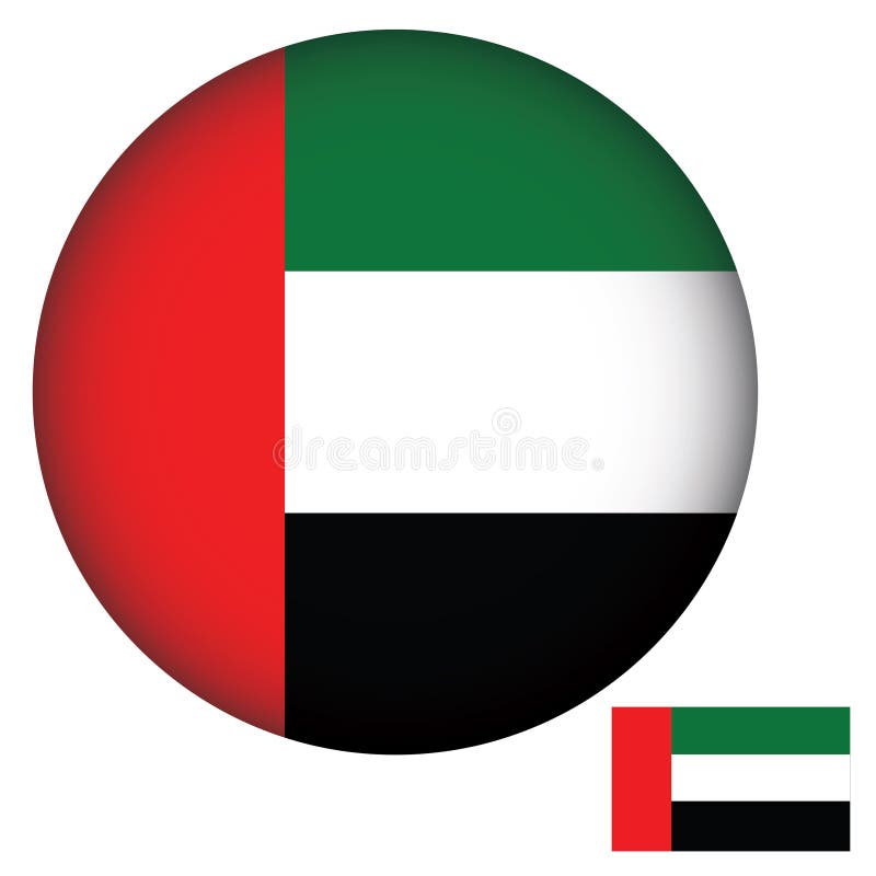 United Arab Emirates Flag Round Shape Vector Stock Vector ...