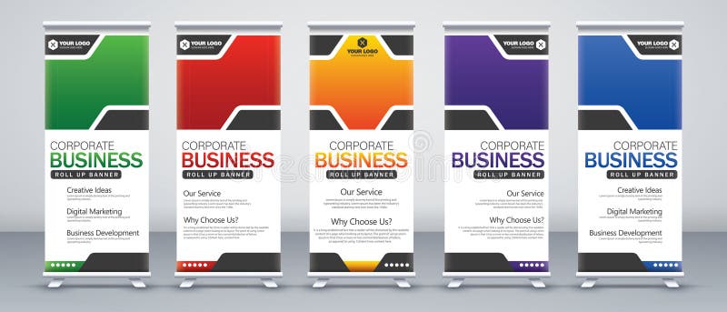 Minimal Roll Up Banner Design Print Template Stock Vector ...