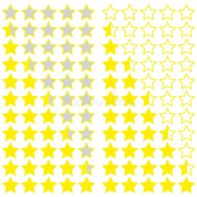 Rating stars set stock vector. Illustration of vector - 296074255