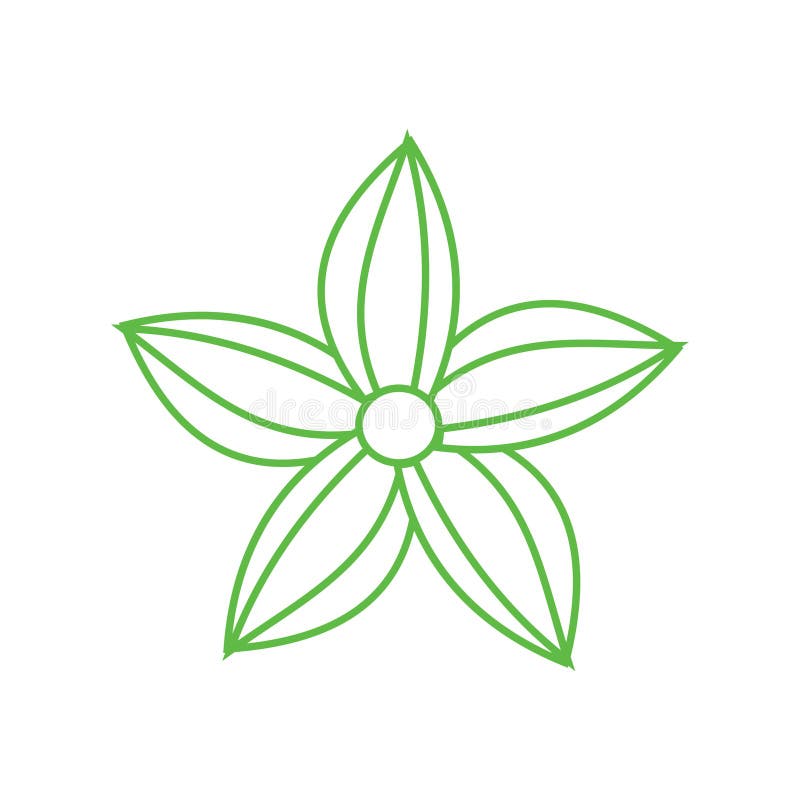 Flower Symbol in Line Style in Green. Flower Icon Stock Vector ...