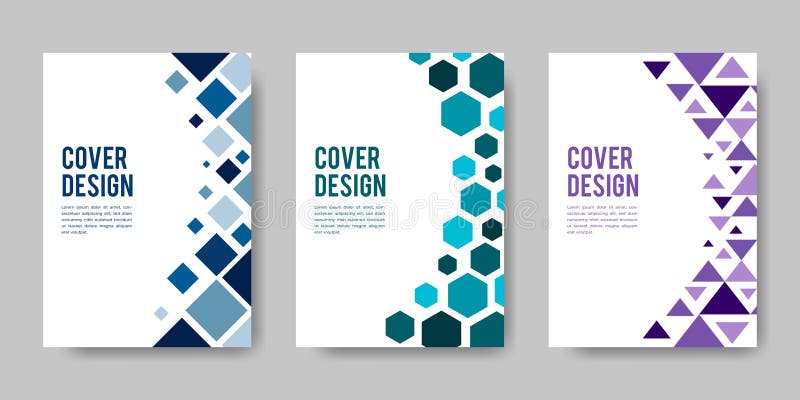 Collection of Cover Designs in a Colorful Geometric Style Stock Vector ...