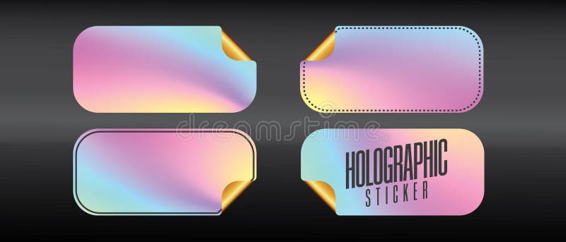 Iridescent Holographic Foil Stickers. Holo Emblems, Round Original and ...