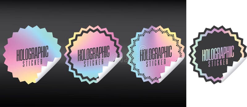 Holographic Stickers. Hologram Labels of Different Shapes. Sticker ...