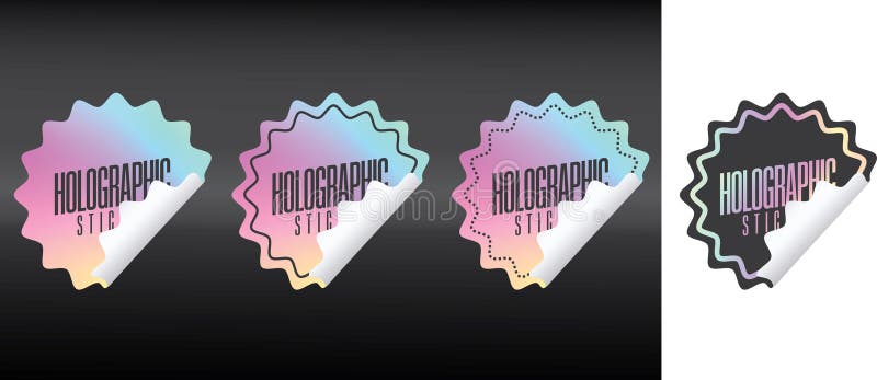 Holographic Stickers. Hologram Labels of Different Shapes. Sticker ...