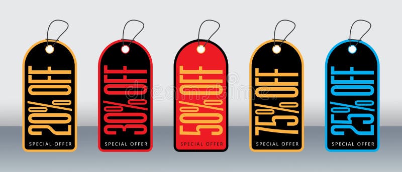 Discount Sale Tag Isolated Vector Illustration. Discount Offer Price ...