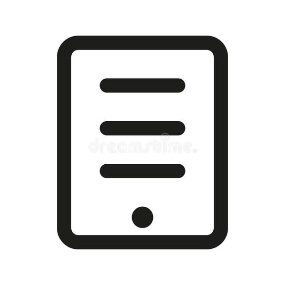 Ebook Reader Outline Style Icon Stock Vector - Illustration of digital ...
