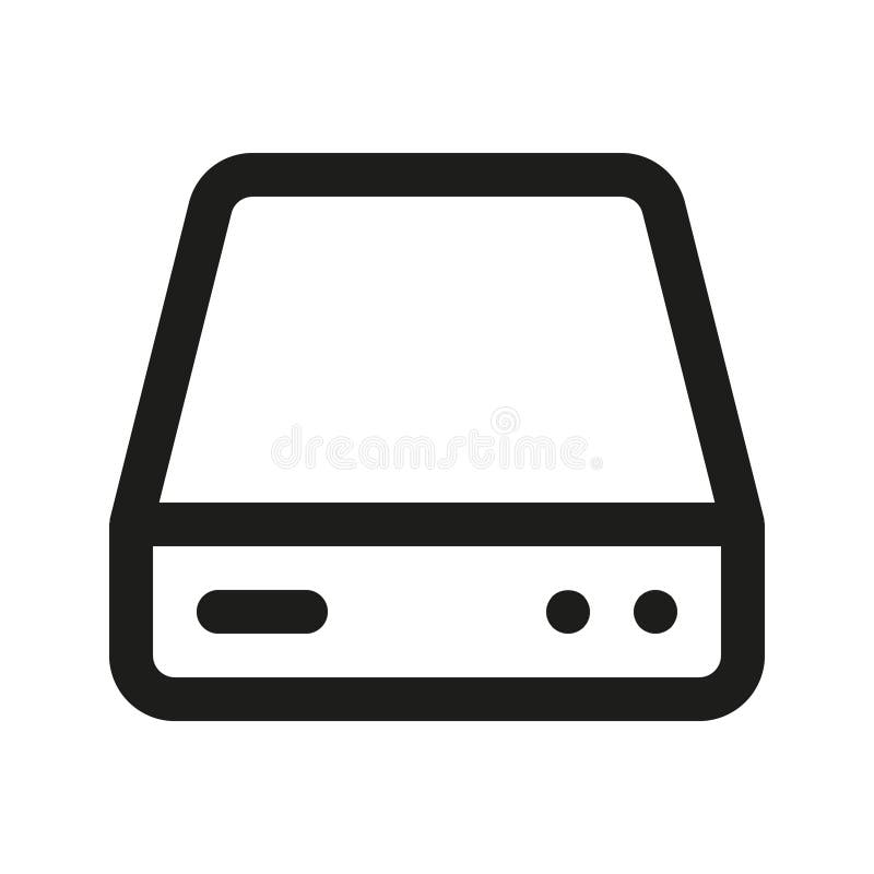 Hard Disk Outline Style Icon Stock Vector - Illustration of device ...