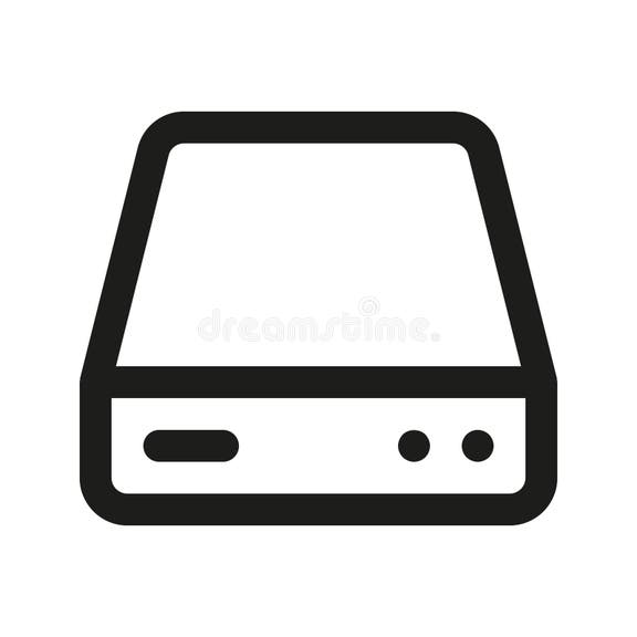 Hard Disk Outline Style Icon Stock Vector - Illustration of device ...