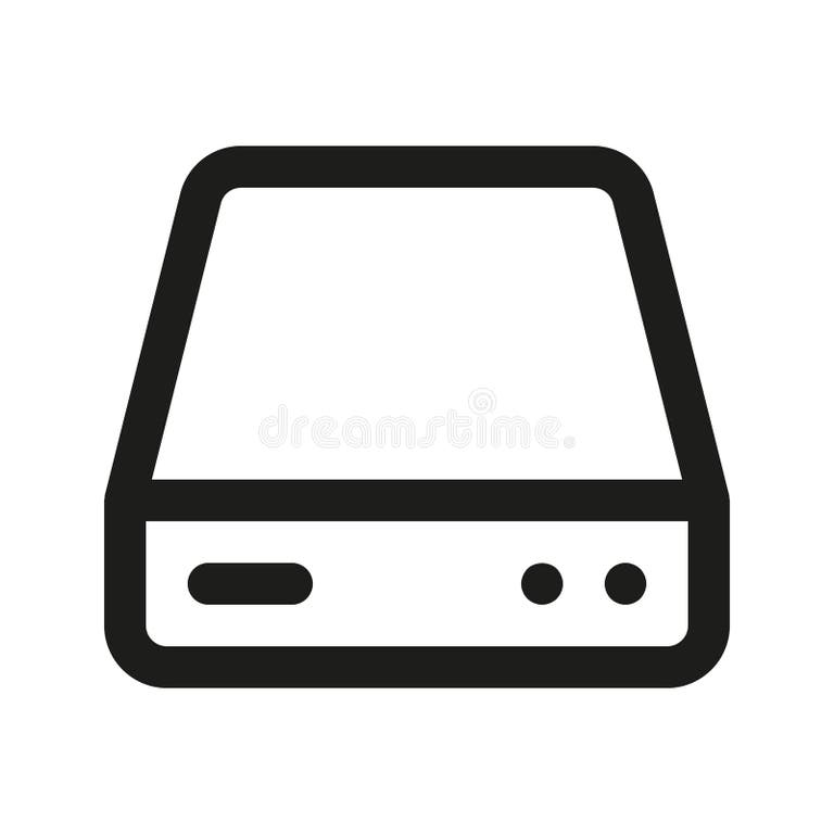 Hard Disk Outline Style Icon Stock Vector - Illustration of device ...