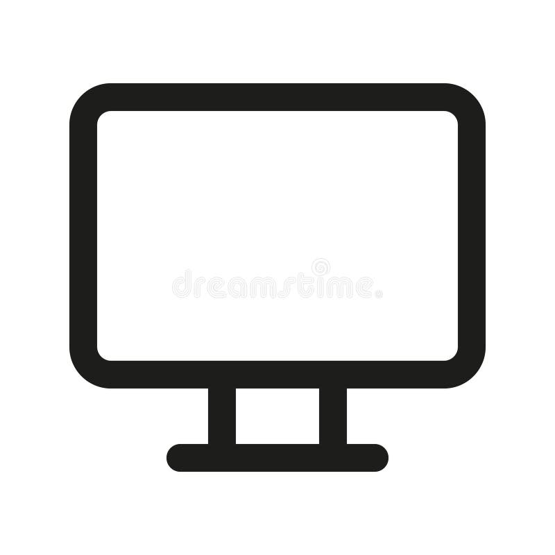 Monitor Outline Style Icon stock vector. Illustration of internet ...