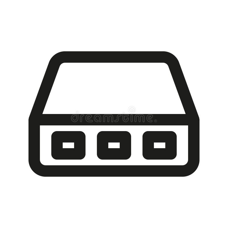 Network Switch Outline Style Icon Stock Vector - Illustration of router ...